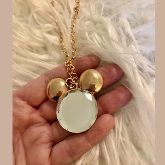 Jewelry | Mickey Mouse Gold And Gem Necklace And Earrings | Poshmark